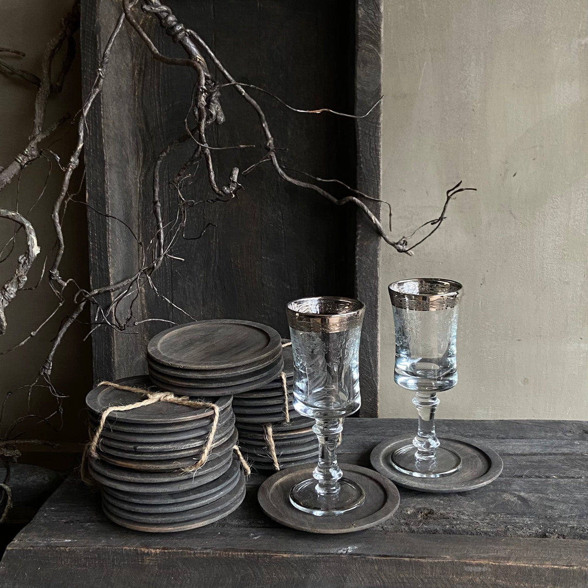 Onderzetters Aura Peeperkorn 6st – Oud en Stoer Woonaccessoires